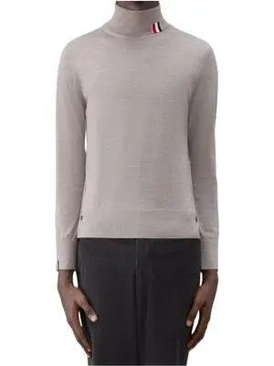 Thom Browne Jersey Striped Relaxed Turtleneck Jumper - Neutrals