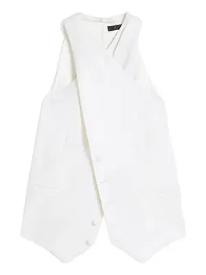Max Mara Selva Wrap Sleeveless Top - White