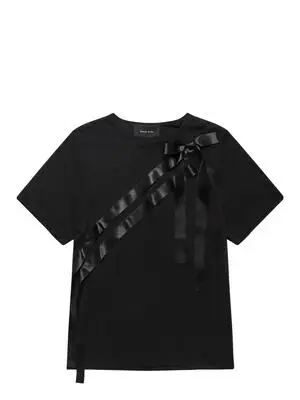 Simone Rocha Bow Detail Crewneck T-shirt - Black