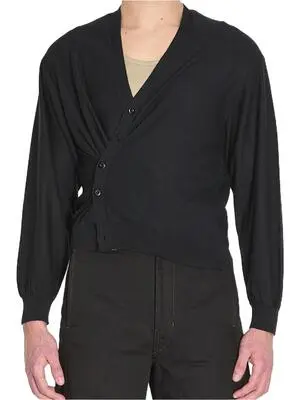 LEMAIRE Relaxed Twisted Cardigan - Black