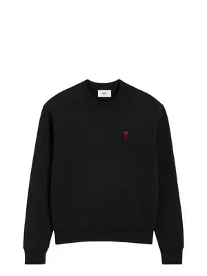 AMI Paris Crewneck Sweatshirt With Logo Detail - Black
