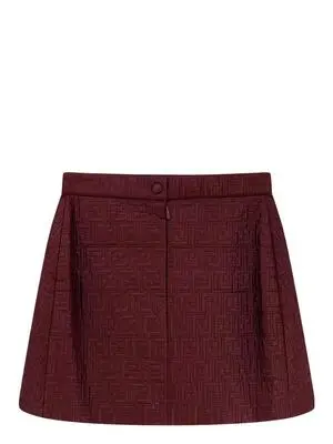 Fendi Quilted Ff Motif Mini Skirt - Brown