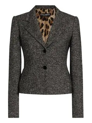 Dolce & Gabbana Mélange Effect Tailored Jacket - Black