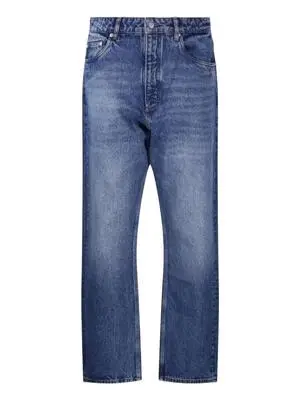 Studio Nicholson Riso Logo Patch Straight Leg Jeans - Blue