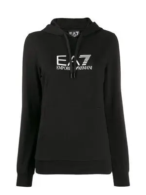 Emporio Armani Logo Hoodie - Black