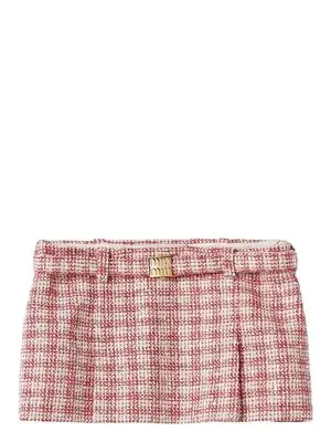 MIU MIU Miu Miu Belted A-Line Tweed Miniskirt