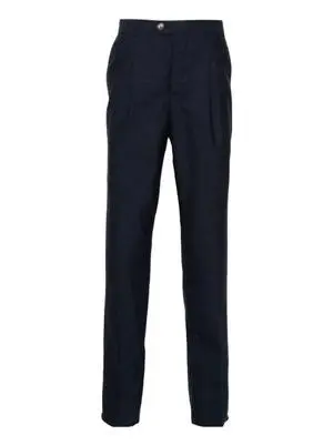 Brunello Cucinelli Pressed Crease Slim-fit Trousers - Black