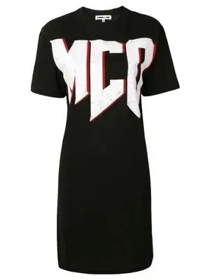 Alexander McQueen Printed Short Sleeve Dress - Black