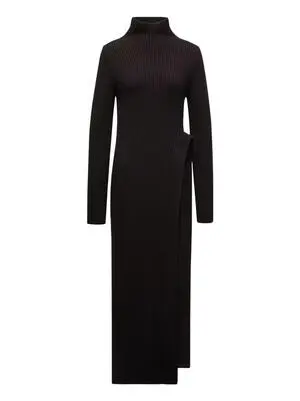 Moncler Jil Sander Wool Turtleneck Dress - Black