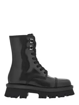 FERRAGAMO Chunky Lace-up Combat Boots - Black