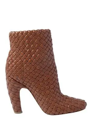 Bottega Veneta Woven Ankle Boots - Brown