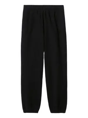 Burberry Check Appliqué Straight-leg Track Pants - Black