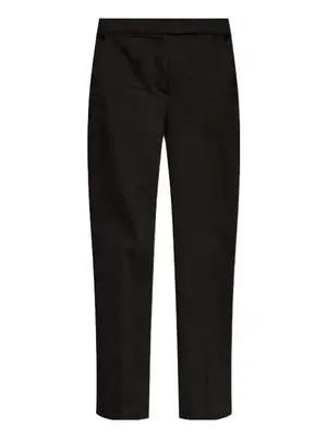 Max Mara Okra Pleat Detailed Cropped Trousers - Black