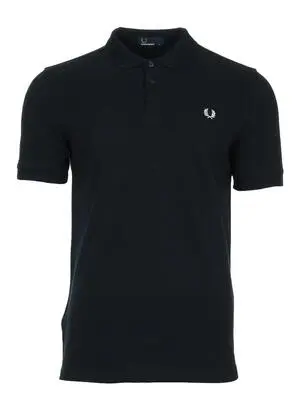 Fred Perry Fred Perry Laurel Wreath-Embroidered Short-Sleeved Polo Shirt Blue