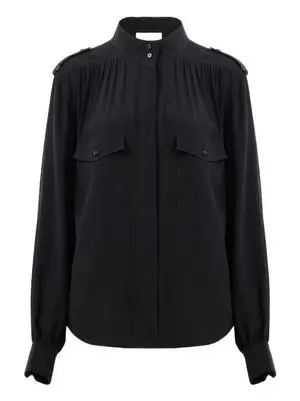 Chloé Gathered Long-sleeve Blouse - Black