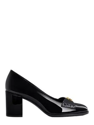 Celine Patent Calfskin Lily Triomphe Pumps - Black