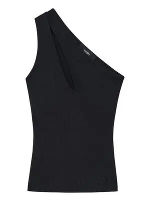 Amiri One-shoulder Keyhole Top - Black