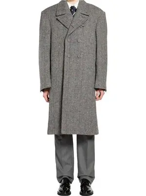 Thom Browne Checked Double-breasted Coat - Dark Gray