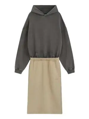 We11Done Layered Hooded Dress - Black