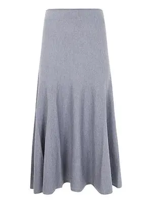 Khaite Mayu Knitted Skirt - Gray