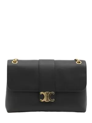 Celine Large Victoire Bag In Supple Grained Calfskin - Black