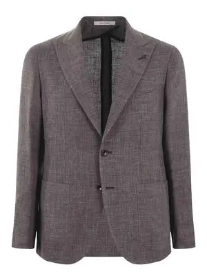Tagliatore Peak Lapel Deconstructed Jacket - Black
