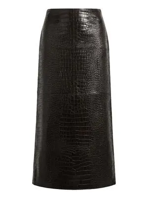 GUCCI Gucci Printed Leather Midi Skirt