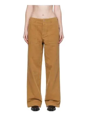 R13 Wide-leg Cargo Twill Trousers - Yellow-brown