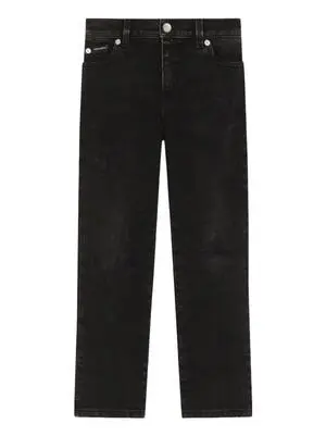 Dolce & Gabbana Graffiti Print Straight Leg Jeans - Black