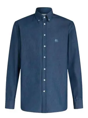 Etro Long-sleeved Button-up Shirt - Blue