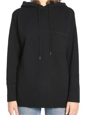 Max Mara Liana Hooded V-neck Sweater - Black