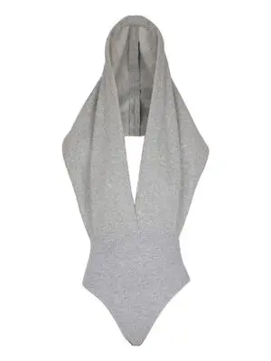 Balmain Draped Hooded Bodysuit - Grey