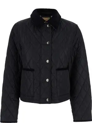 Burberry Burberry Diamond-Quilted Short Jacket Black