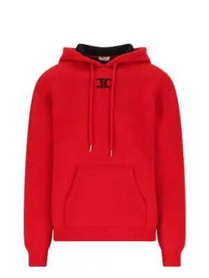 Celine Hooded Sweater In Cashmere - Red