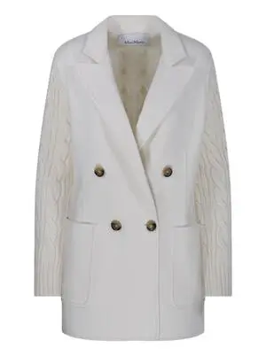 Max Mara Max Mara Double-Breasted Blazer With Rib Knitted Long Sleeves No