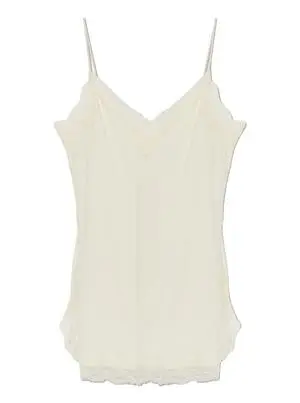 RÓHE Lace Trim Spaghetti Strap Camisole Top - White