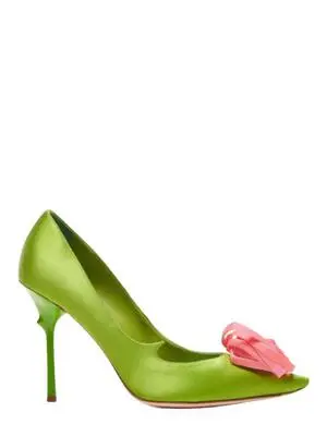ROGER VIVIER Floral Appliqué Stiletto Pumps - Green
