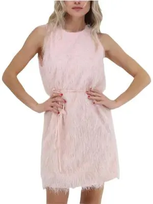 TWINSET Twinset Feather Detail Dress With Belt