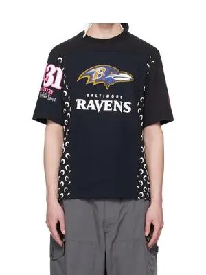 MARINE SERRE Graphic Printed Jersey T-shirt - Black
