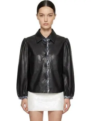 MARISSA CHIARA Marissa Chiara Long-Sleeved Leather Jacket With Lace-Up Detail