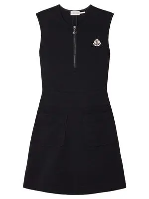 Moncler Sleeveless Trumpet Skirt Dress With Patch Pockets - Black