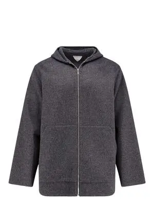 Bottega Veneta Bottega Veneta Hooded Double Face Zipped Jacket Black