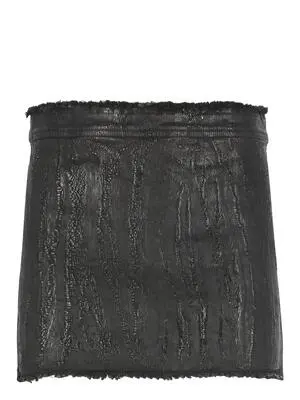 Rick Owens Denim Mini Skirt With Zipper Detail - Black