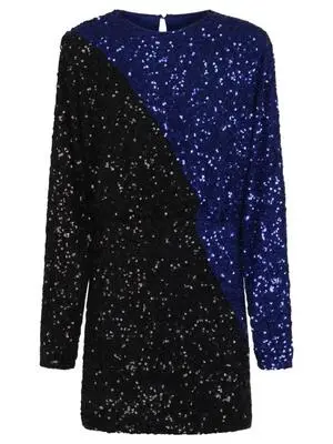 ROTATE BY BIRGER CHRISTENSEN Long Sleeve Sequin Dress - Black