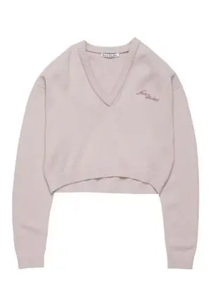Acne Studios V-neck Embroidered Knit Jumper - Pink