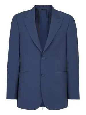 Fendi Single Breasted Tailored Jacket - Blue