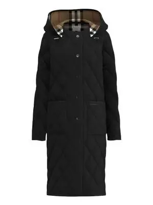 Burberry Quilted Cotton Long Sleeve Hooded Jacket - Black