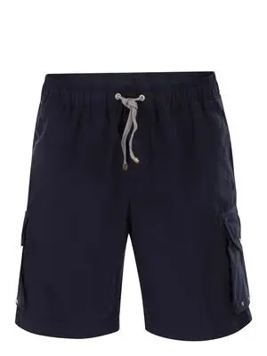 Brunello Cucinelli Drawstring Bermuda Shorts With Multiple Pockets - Black
