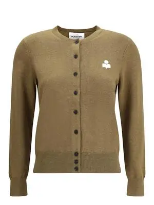 Isabel Marant Étoile Logo Embroidered Knitted Cardigan - Brown