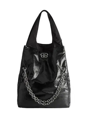 Balenciaga Monaco Large Chain Shoulder Bag - Black